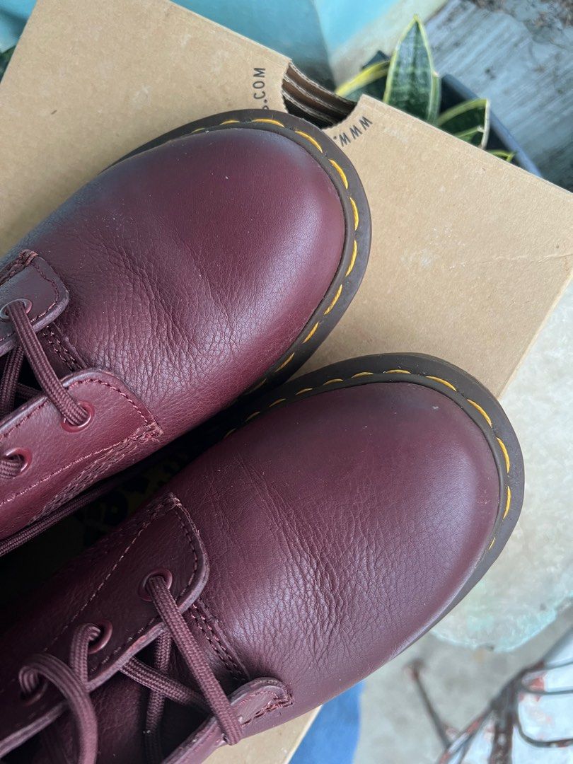 Dr Martens Pascal Cherry Red in Virginia Leather, Women's Fashion ...