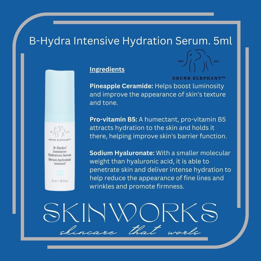 Drunk Elephant B-Hydra Intensive Hydration Serum 5ml, Beauty & Personal ...
