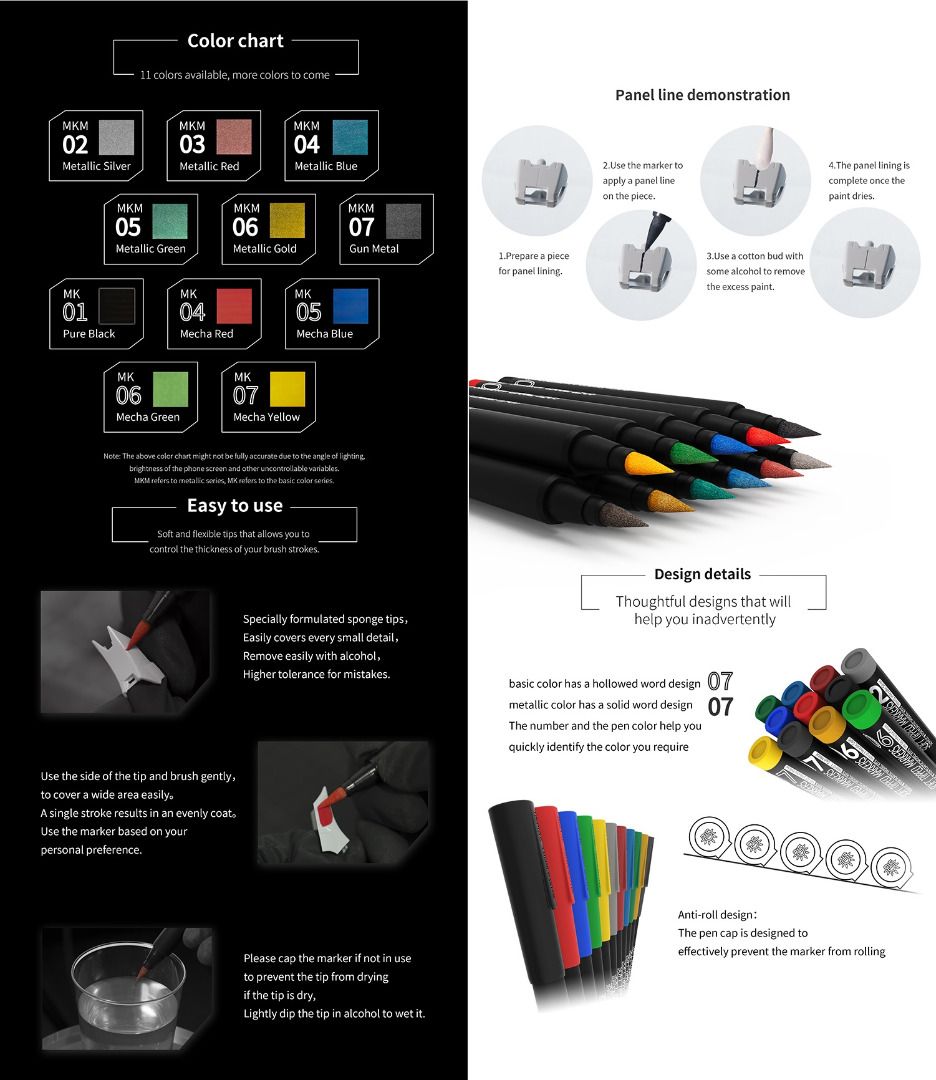 DSPIAE Soft-tip Acrylic Markers MK MKM MKE, Hobbies & Toys, Stationery ...