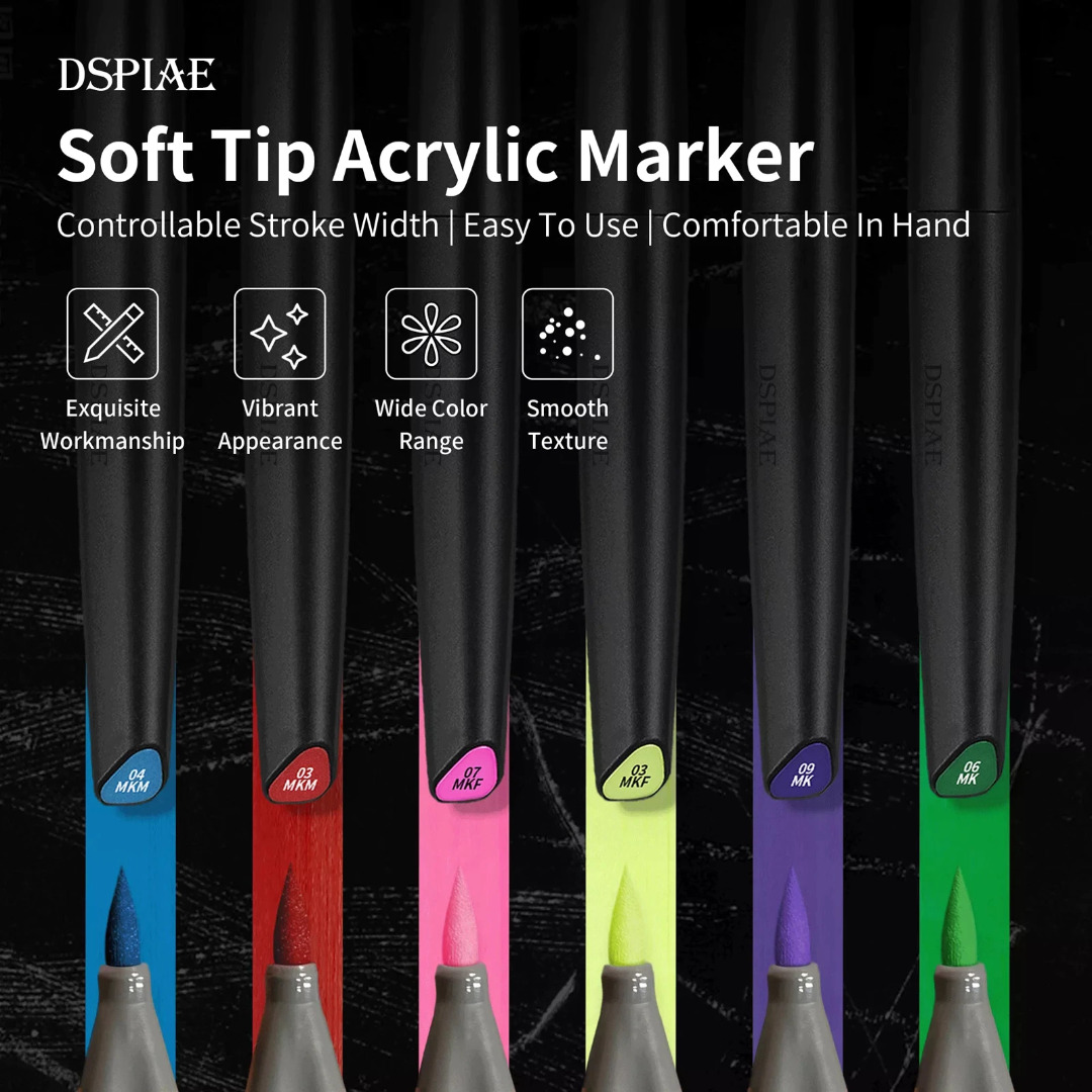 DSPIAE Soft-tip Acrylic Markers MK MKM MKE, Hobbies & Toys, Stationery ...