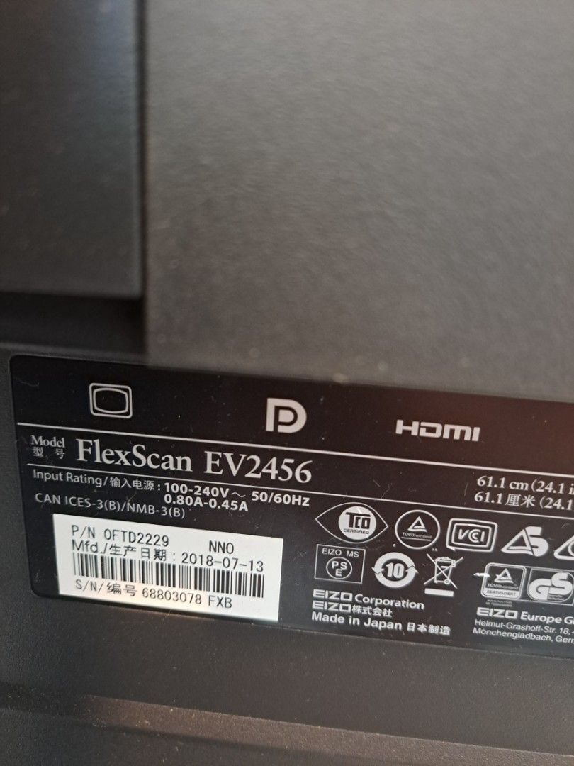Eizo EV2456 IPS monitor, Computers & Tech, Parts & Accessories, Monitor ...