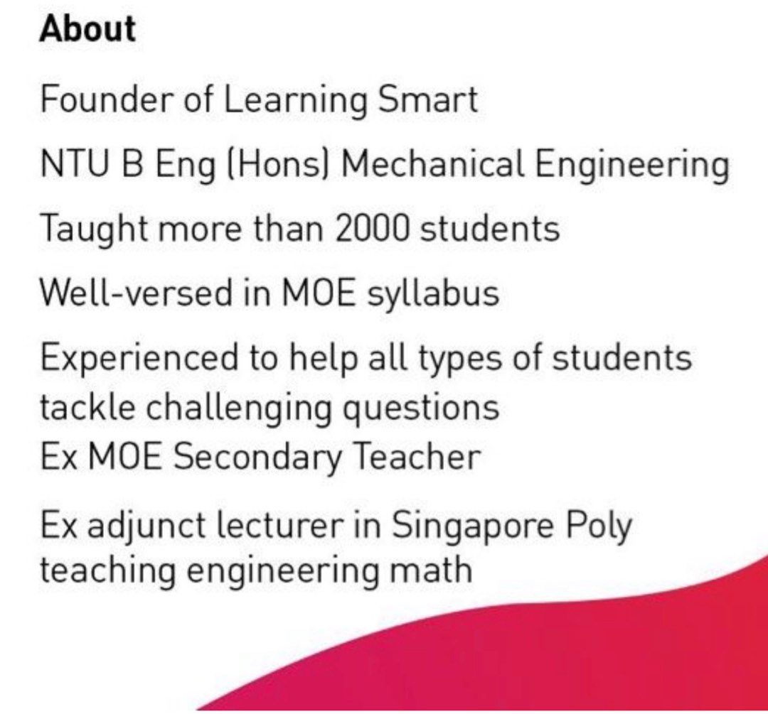 exMOE Teacher Tuition Math Physics PSLE primary secondary IP home tuition, Learning & Enrichment ...