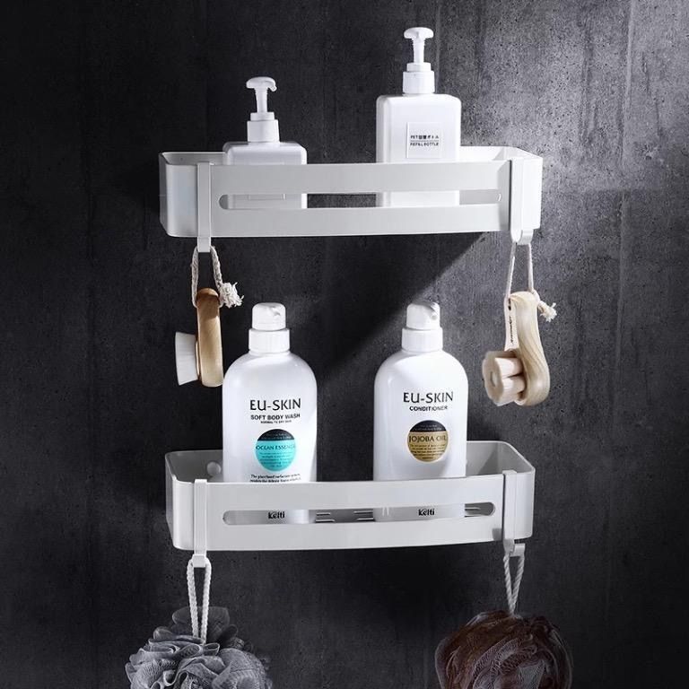 Free Punching Shampoo Rack Shower Shelf Toilet Holder, Furniture & Home ...