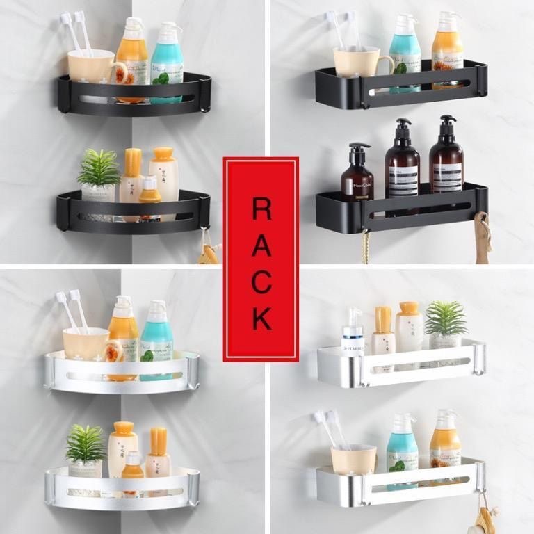 Free Punching Shampoo Rack Shower Shelf Toilet Holder, Furniture & Home ...
