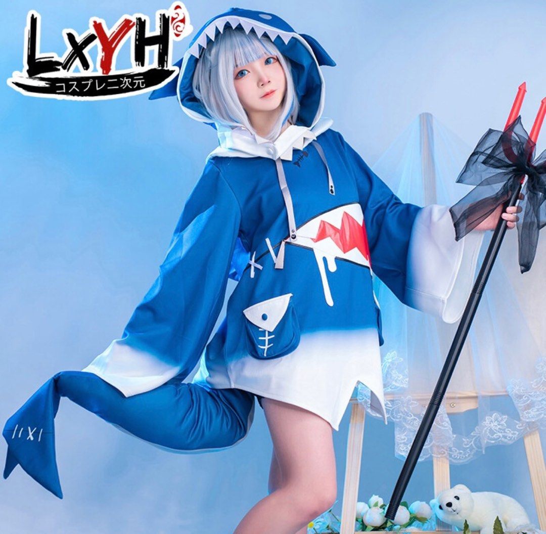 Full Set Gawr Gura Cosplay, Women's Fashion, Dresses & Sets, Sets or ...