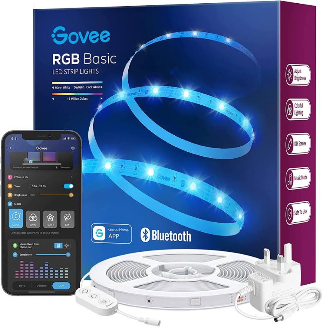 Govee RGB Basic 5m Led Light Strip, Furniture & Home Living, Lighting ...