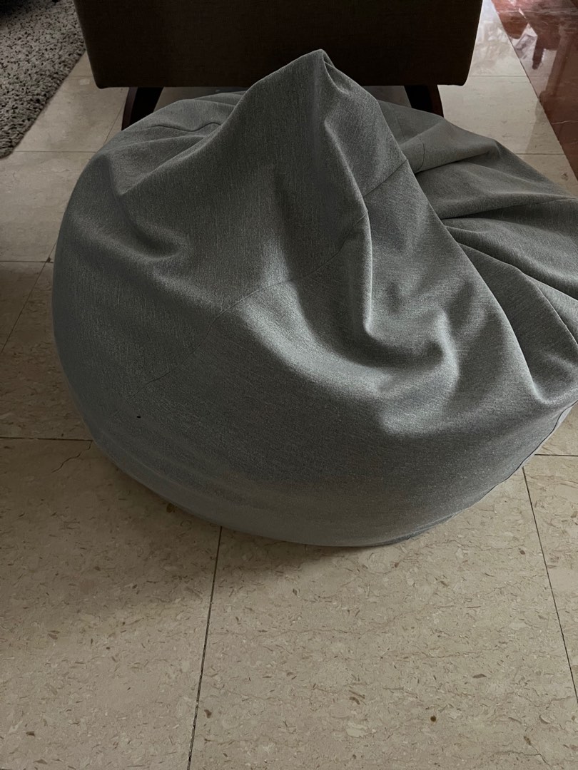 Grey Bean Bag, Furniture & Home Living, Furniture, Chairs on Carousell