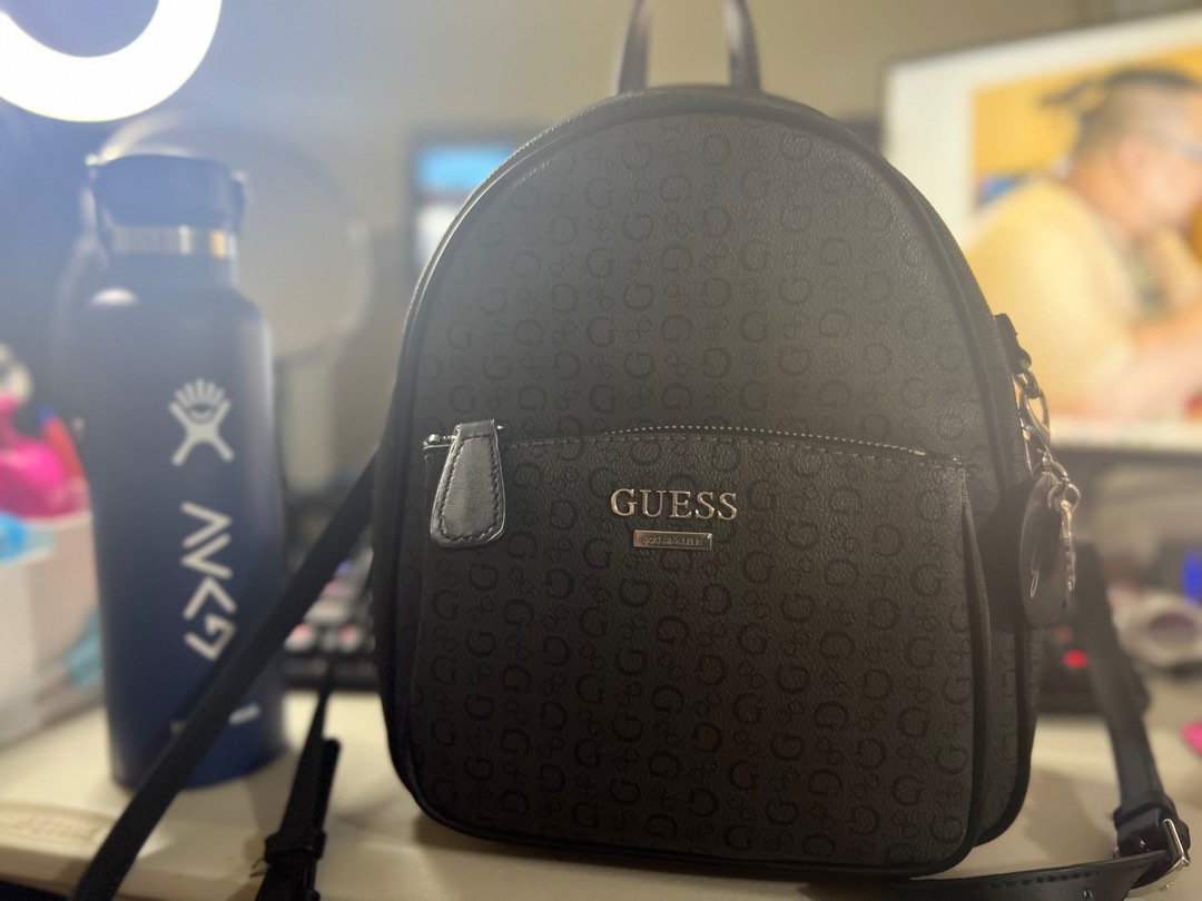 GUESS MONOGRAM BACKPACK, Women's Fashion, Bags & Wallets, Backpacks on ...