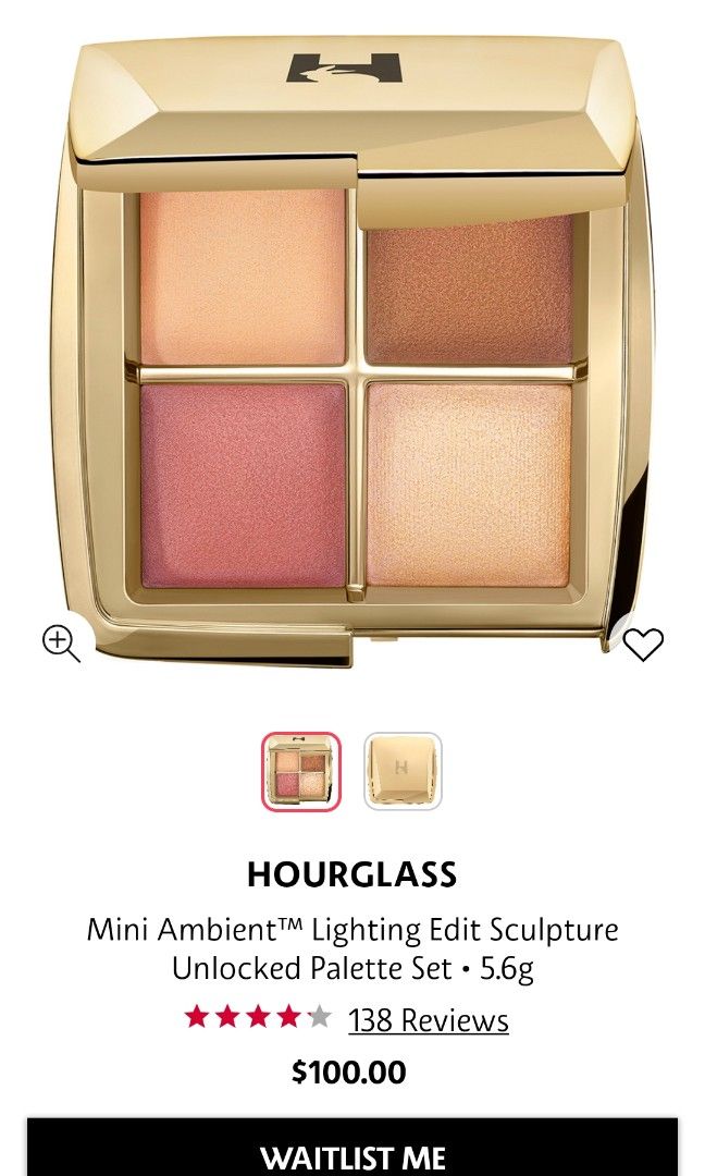 Hourglass Mini Ambient Lighting Edit Sculpture Unlocked Palette, Beauty ...