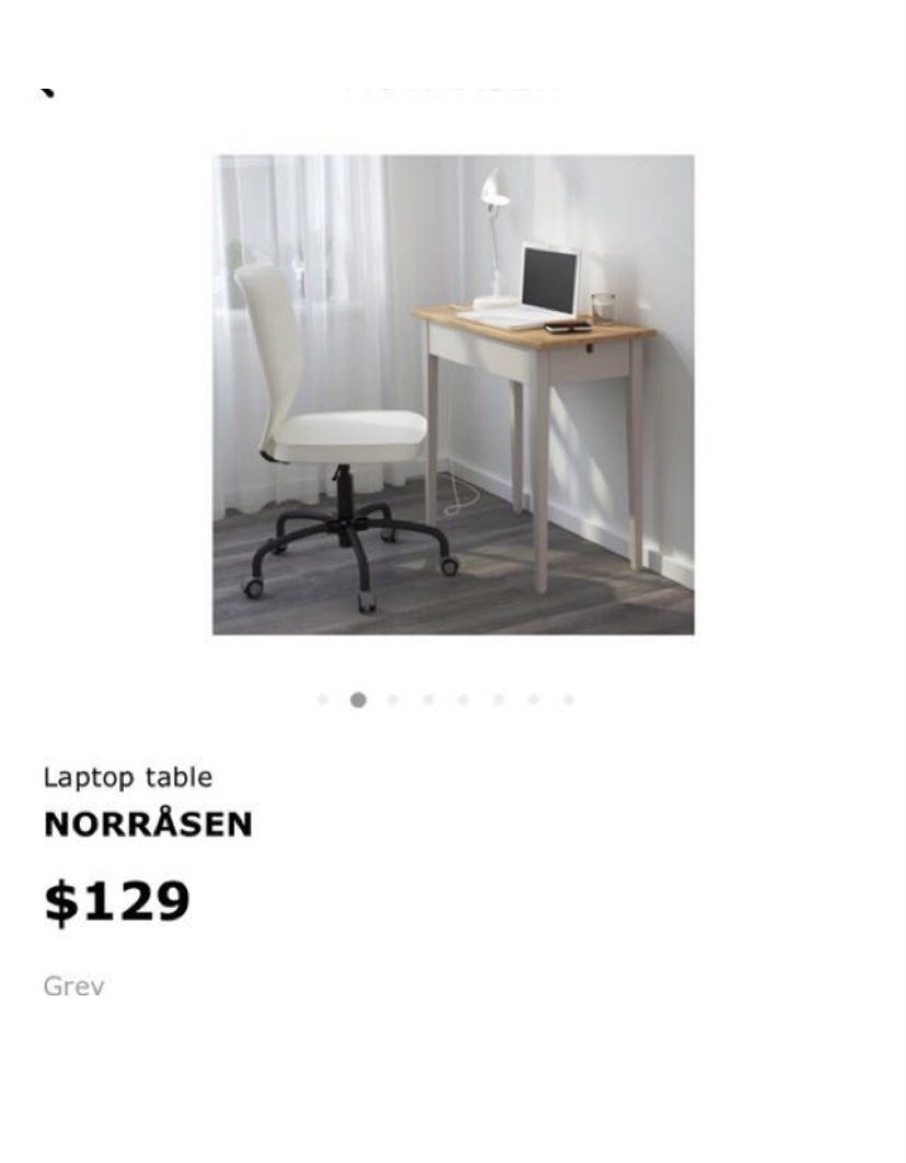 IKEA Norrasen laptop computer study desk table+ NORDMYRA chair ...