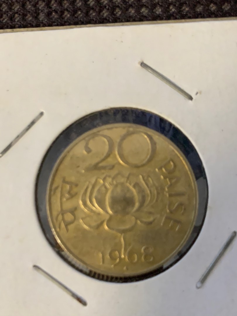 India 1968 20 paise used coin, Hobbies & Toys, Memorabilia ...
