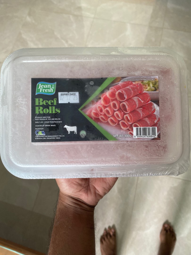 Jean fresh Beef Rolls, Food & Drinks, Chilled & Frozen Food on Carousell