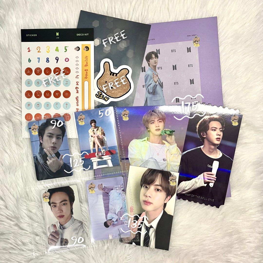 Jin assorted photocard pc & other merch (wts lfb ph) bts seokjin photocard proof nrpc butter ...