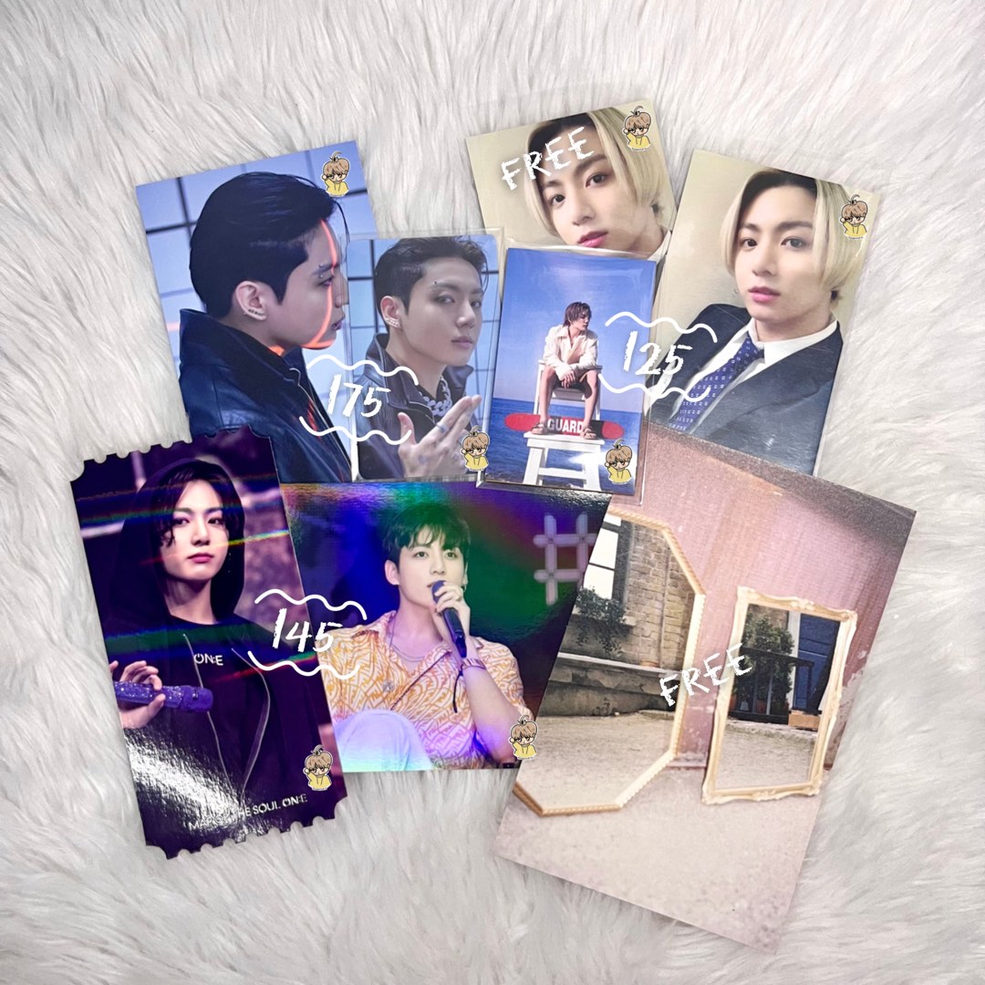 Jungkook assorted photocard pc & other merch (wts lfb ph) bts jk photocard proof postcard ...