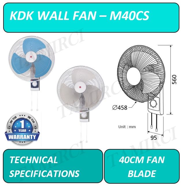 KDK M40CS WALL FAN, Furniture & Home Living, Lighting & Fans, Fans on ...
