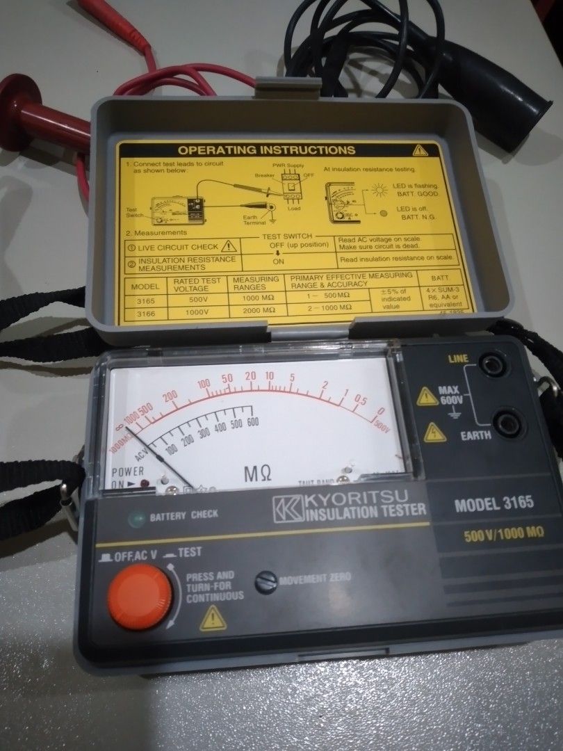 Kyoritsu Insulation analogue Tester 3165, Elektronik, Lainnya di Carousell