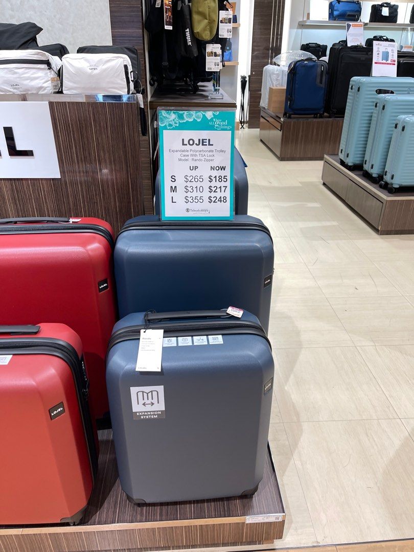 L size Lojel luggage, Blue, expandable, dimensions excluding wheels are ...