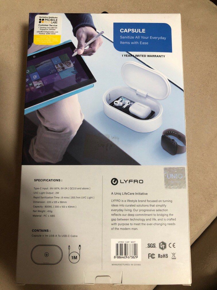 LYFRO All-Purpose UVC Sanitizing Capsule Box, Beauty & Personal Care ...