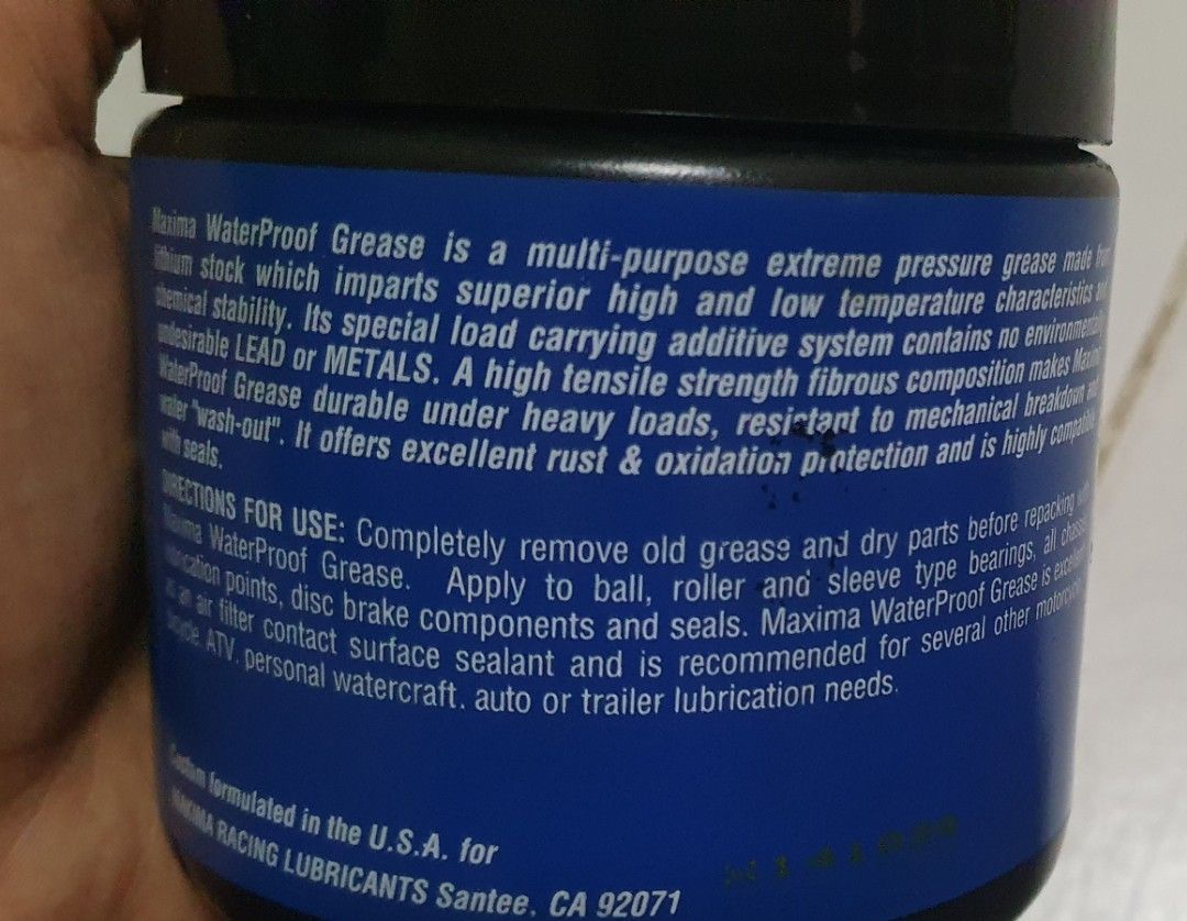 Maxima Waterproof Grease, Motorcycles, Motorcycle Accessories on Carousell