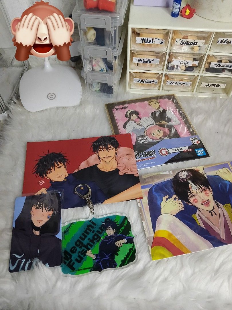 Megumi Fushiguro Photocard, Keychain, Artprint + Spy x Family Shikishi and Painter of the night ...