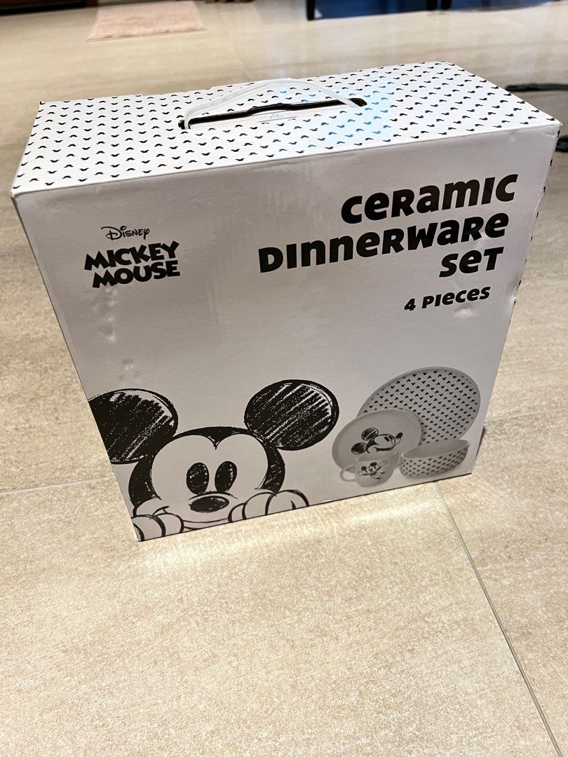 Mickey Mouse Ceramic Dinner Set and Stainless Steel Cutlery Set ...