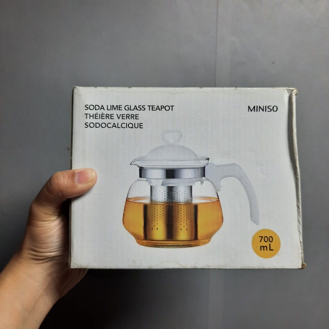 Miniso Glass Teapot 700 ml, Furniture & Home Living, Kitchenware ...