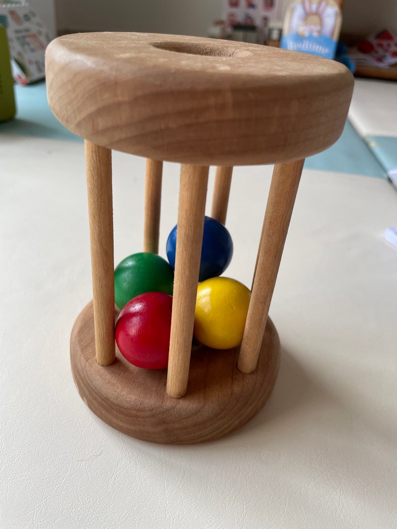 Montessori ball shaker, wood, Babies & Kids, Infant Playtime on Carousell