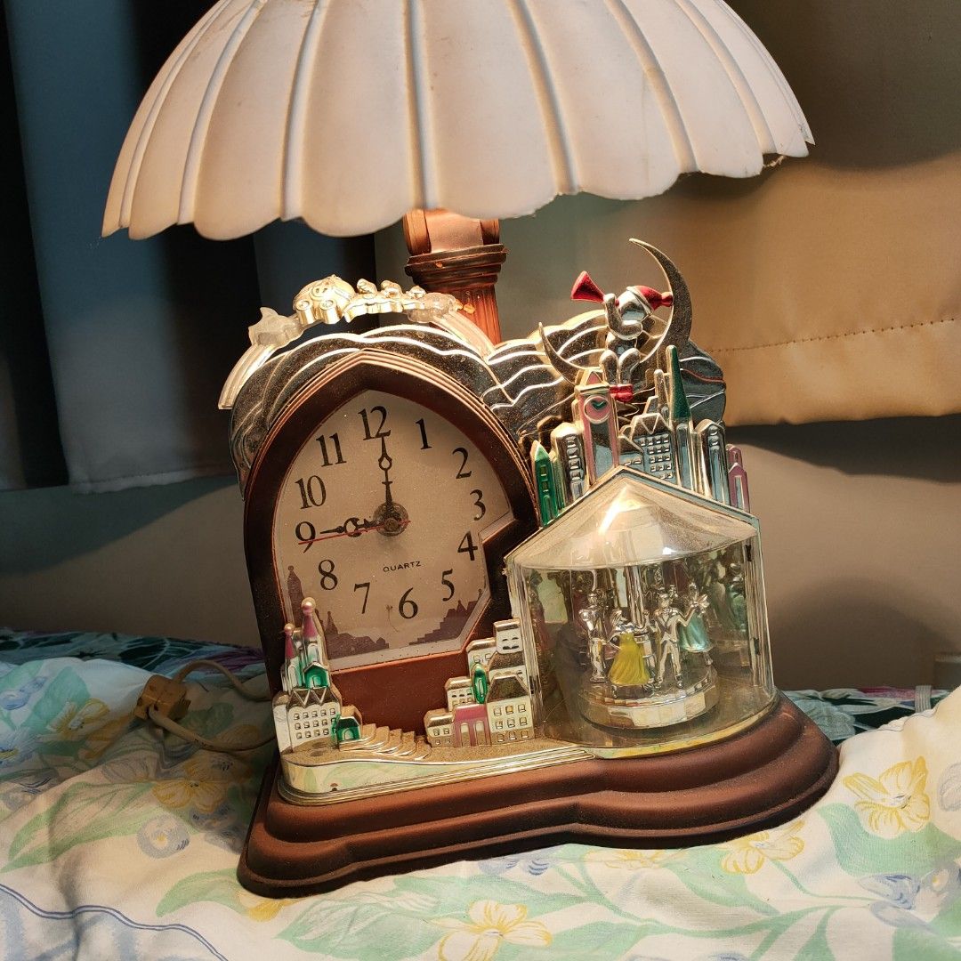 night light clock lamp shade warm night light party miniature world ...
