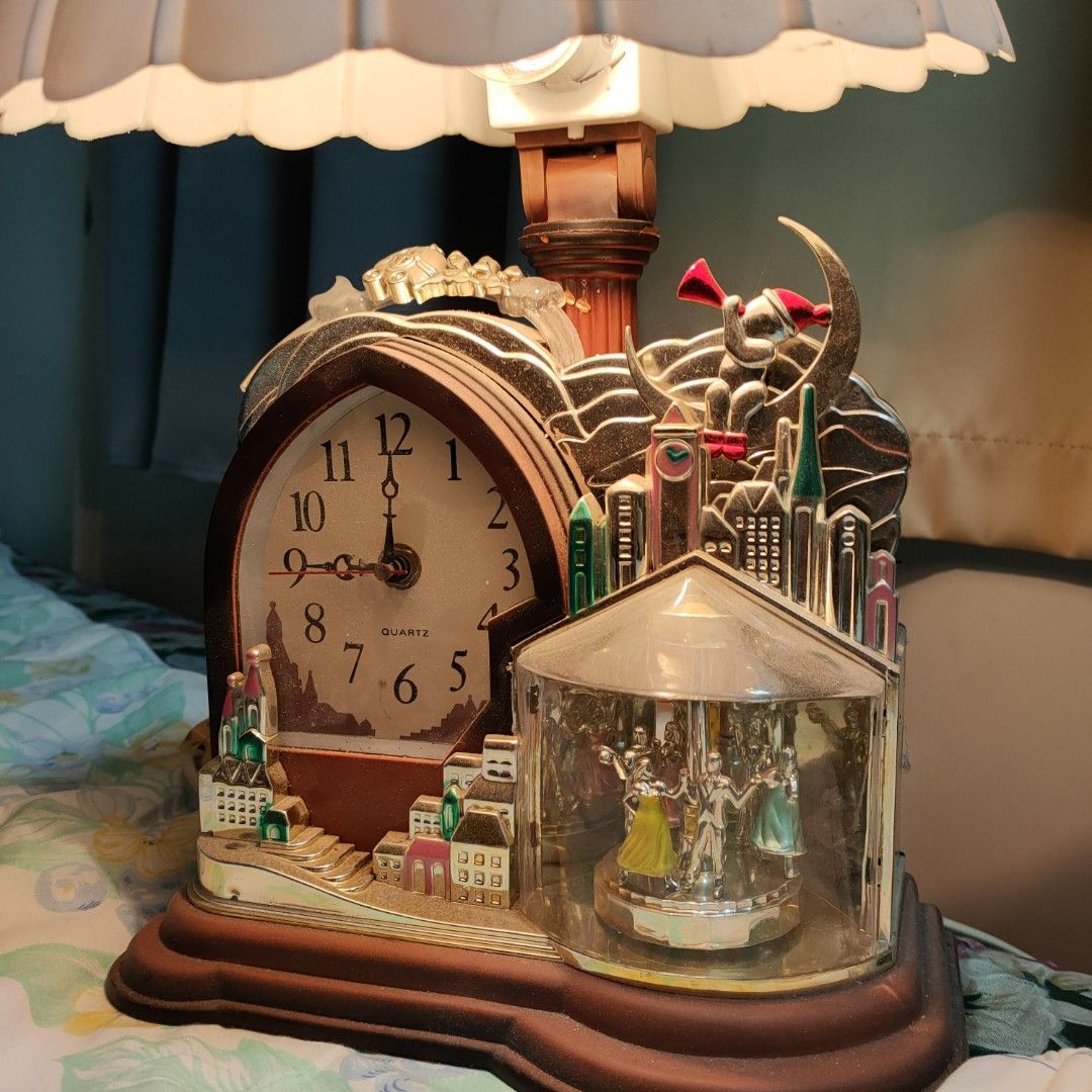 night light clock lamp shade warm night light party miniature world ...