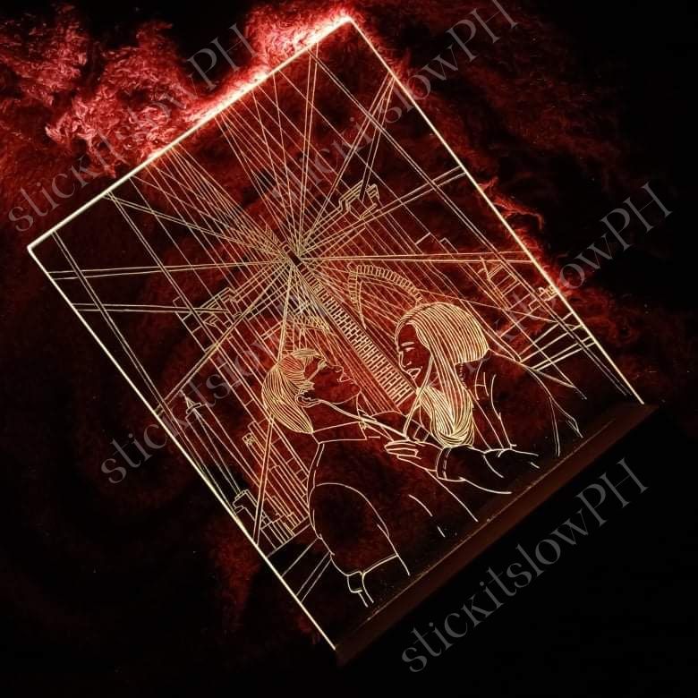 Personalized Gift Acrylic LED Lamp (Line Art with Pet/Portrait Design ...