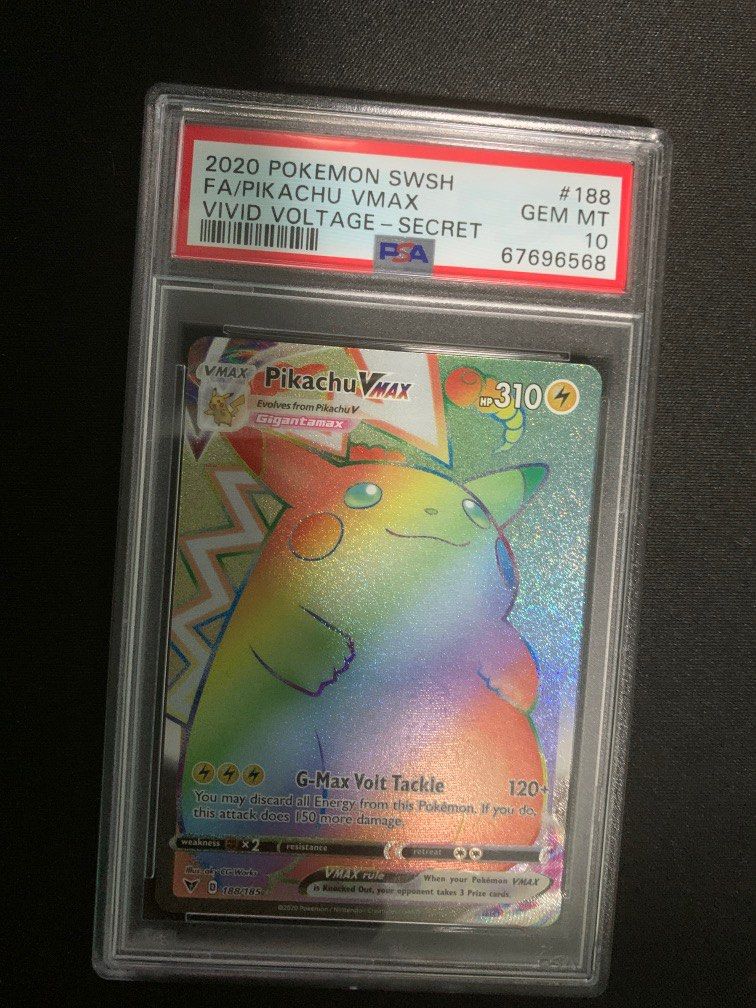 Pikachu vmax rainbow vivid voltage tcg #188 188/185 full art secret ...