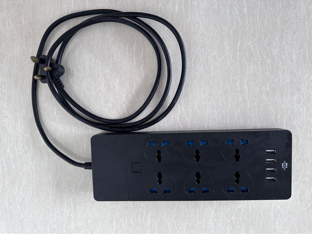 Power extension 6 socket and 4 usb, TV & Home Appliances, Electrical ...