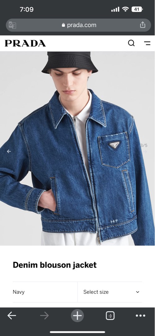 Prada Denim Jacket mens, Men's Fashion, Coats, Jackets and Outerwear on ...