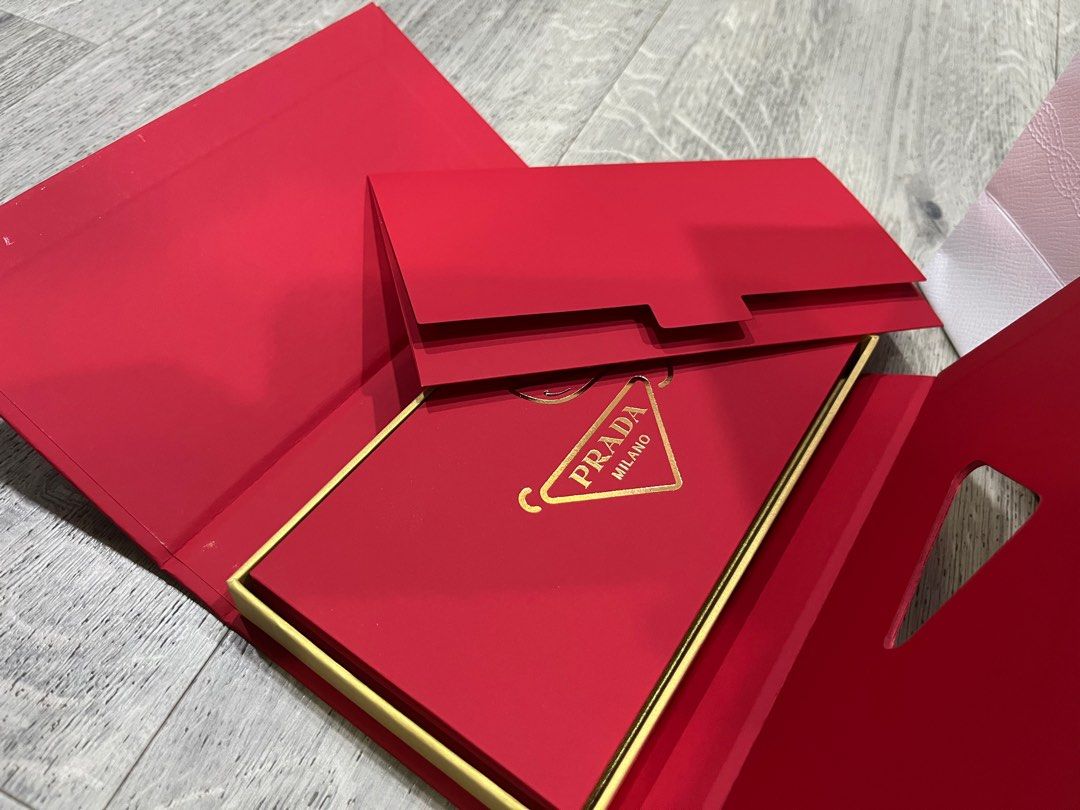 Prada Red Packet 2023 Rabbit with Prada Paper Bag, Luxury, Apparel on ...