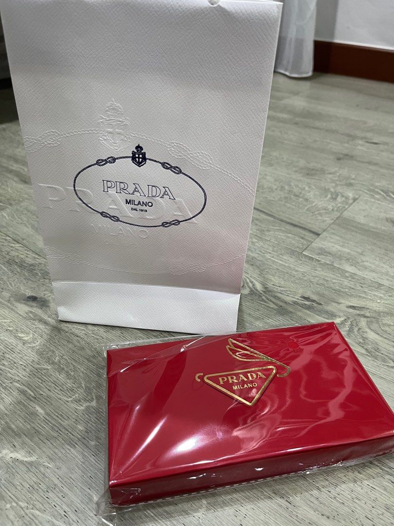 Prada Red Packet 2023 Rabbit with Prada Paper Bag, Luxury, Apparel on ...