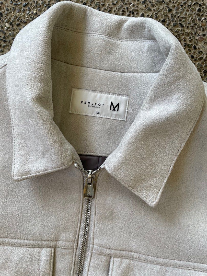 Project M by EmPolham White Gamosa Leather Jacket, Men's Fashion, Coats ...