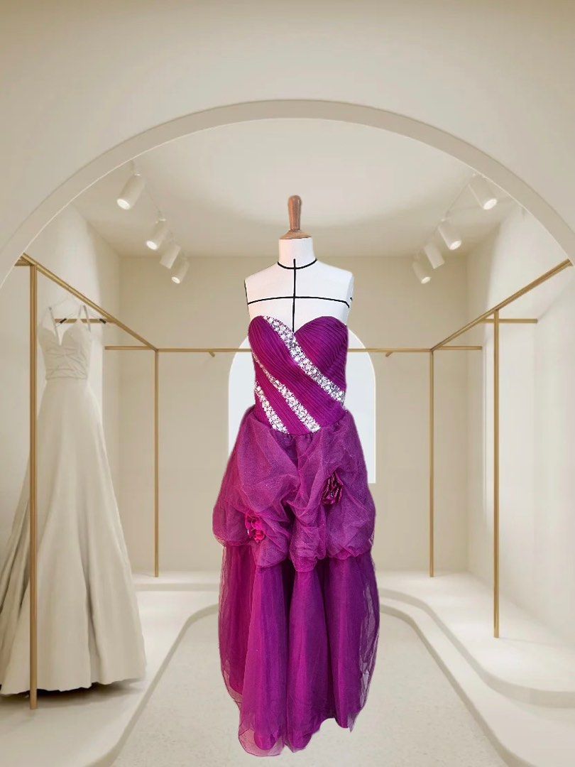 Purple dinner dress bridal dress gala night Hollywood night wedding ...