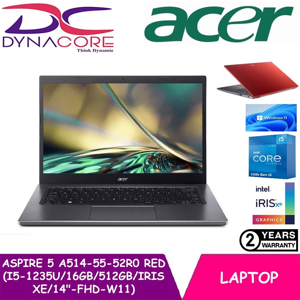 【Ready Stock】 ACER ASPIRE 5 A514-55-59NY (FULL GRY) (12th Gen i5-1235U ...