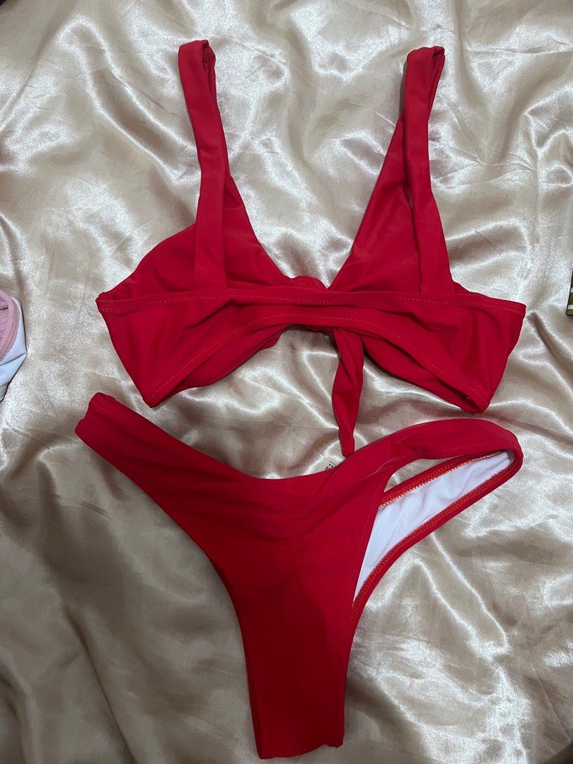 Red bikini, Women's Fashion, Swimwear, Bikinis & Swimsuits on Carousell