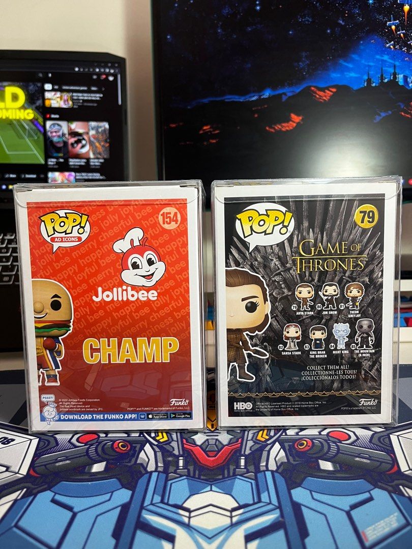 Rush Funko Pop Champ(154) & Arya Stark(79) Bundle, Hobbies & Toys, Toys ...