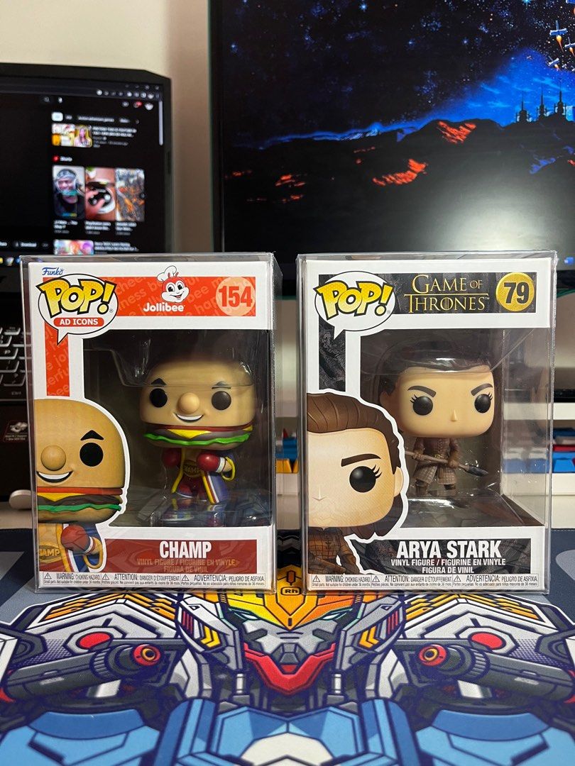 Rush Funko Pop Champ(154) & Arya Stark(79) Bundle, Hobbies & Toys, Toys ...