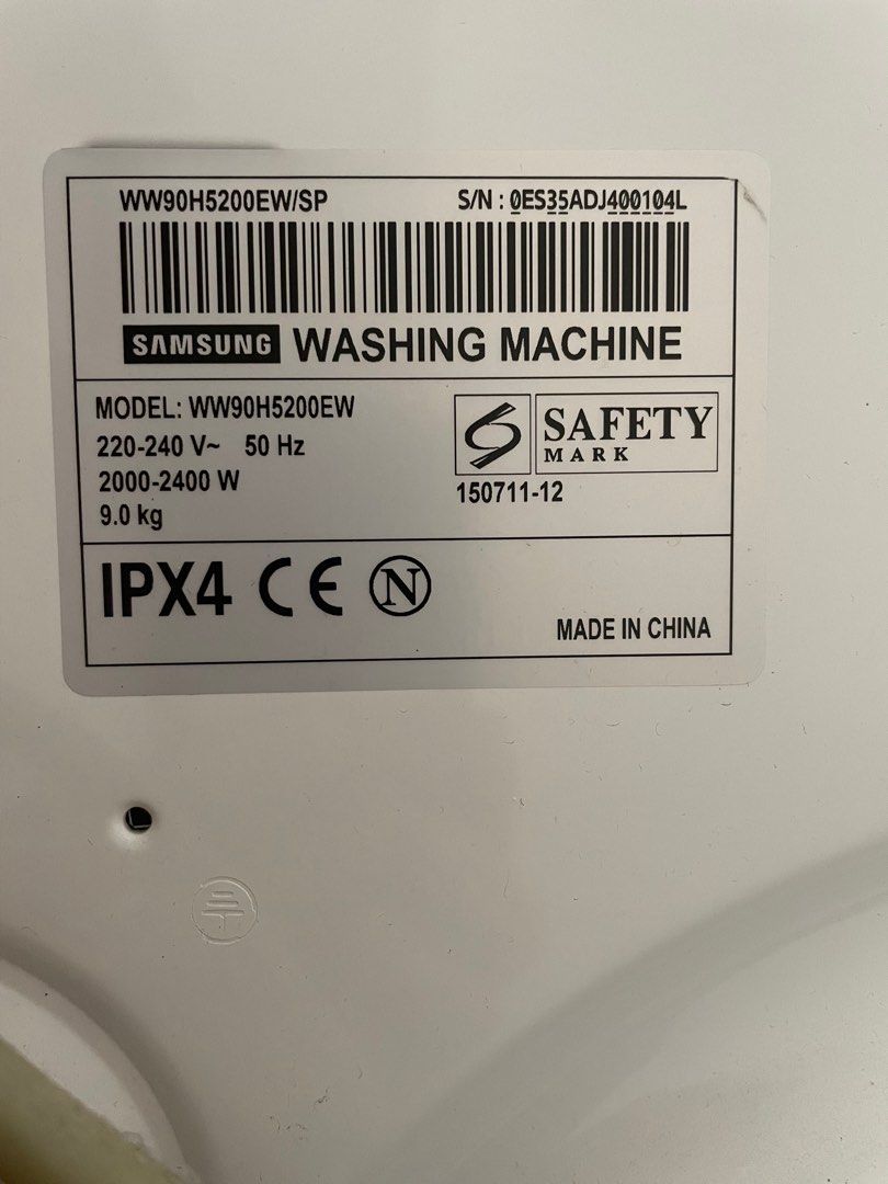 Samsung WW90H5200EW/SP Front Panel PCB Board, TV & Home Appliances ...
