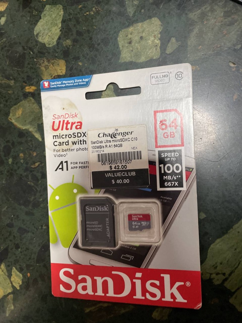 SanDisk Ultra Memory microSD Card, 64GB, Computers & Tech, Parts ...