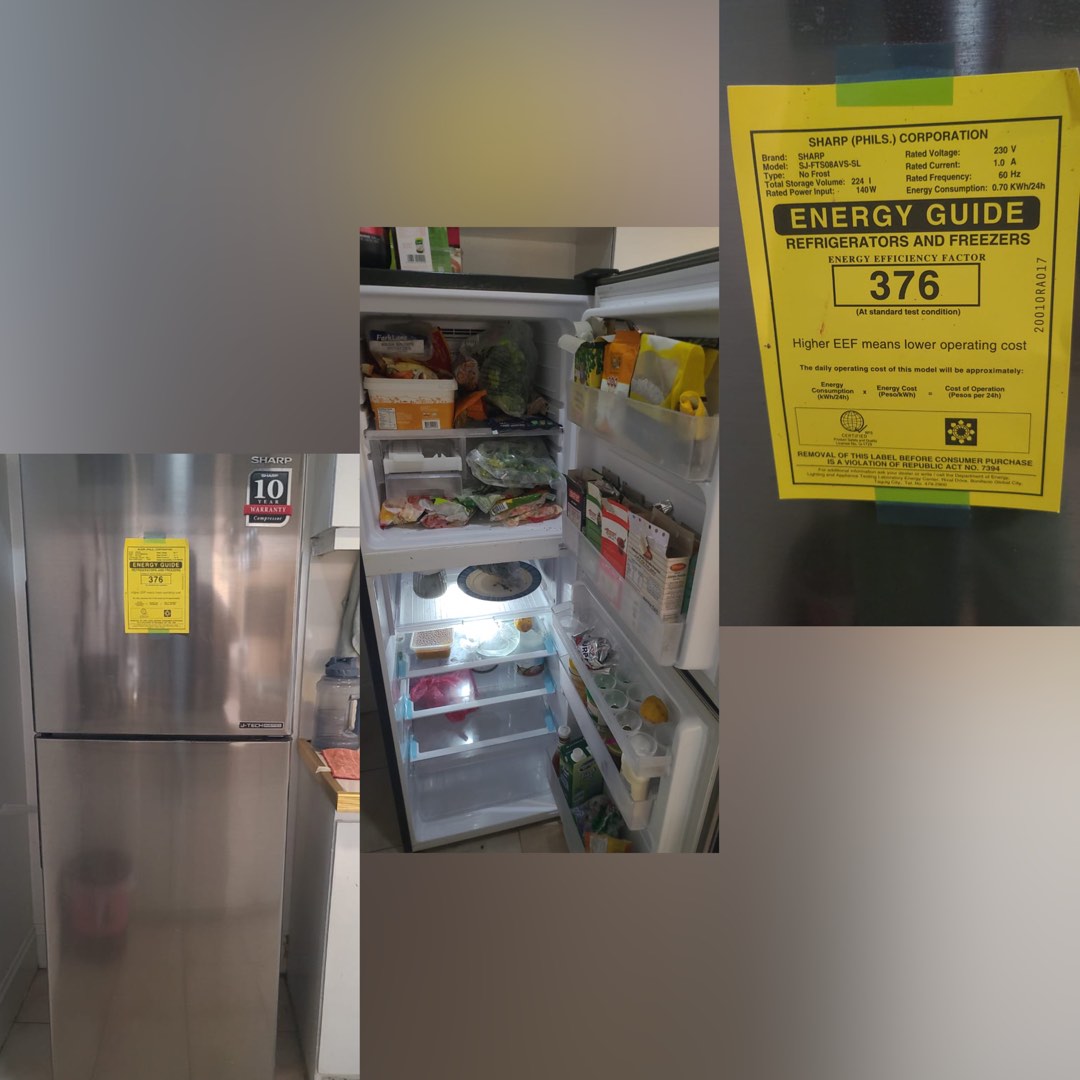 Sharp 2-door no frost inverter refrigerator, TV & Home Appliances ...