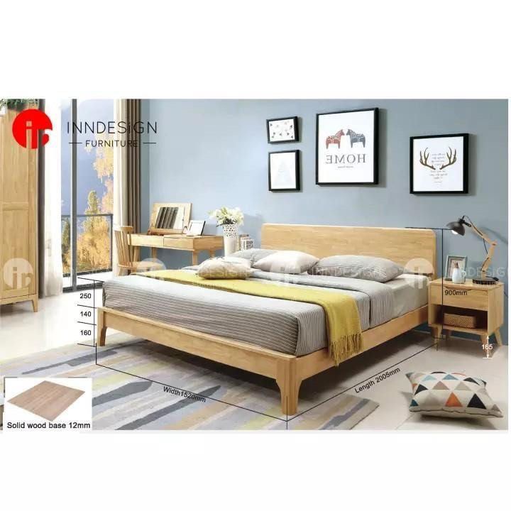 Solid wood bed frame Full solid wood frame, Furniture & Home Living ...