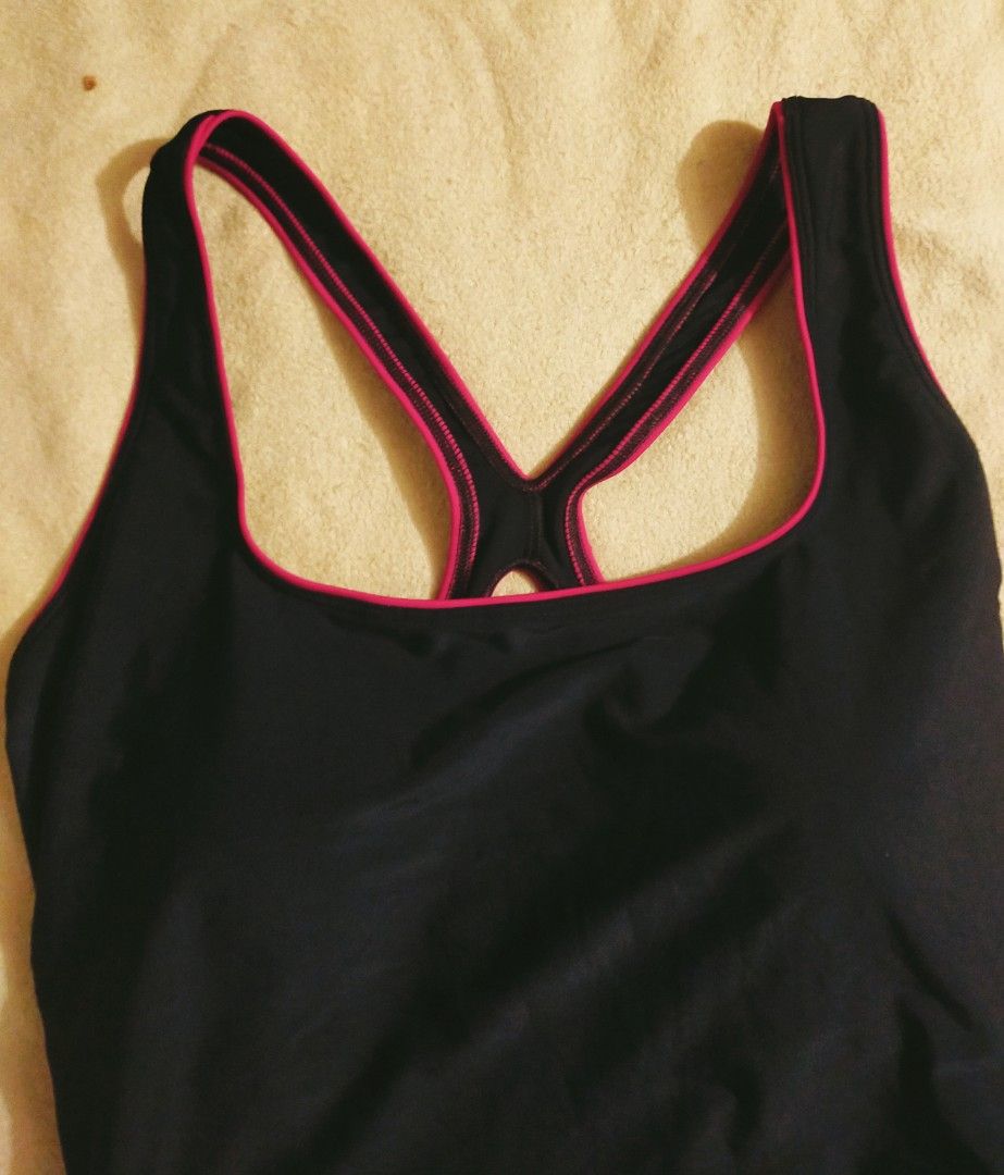 Speedo Plus Size Ultraback Black Pink One Piece Swimsuit Womens