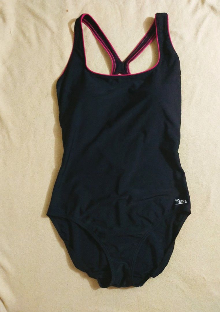 Speedo Plus Size Ultraback Black Pink One Piece Swimsuit Womens