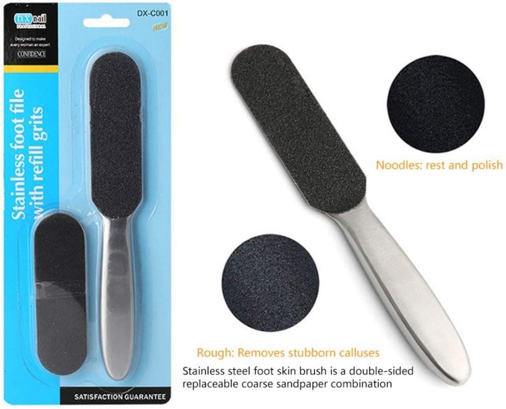 Stainless steel foot file with refill grits, Health & Nutrition ...