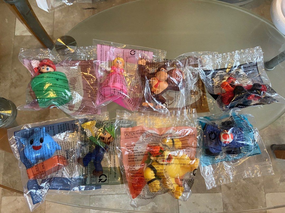 Super Mario Bros Happy Meal Toys Sealed and Mario Mini Figs, Hobbies ...