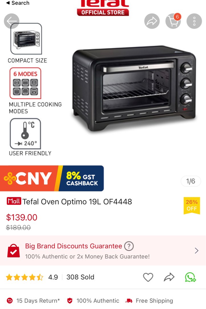 Tefal optima, TV & Home Appliances, Kitchen Appliances, Ovens ...